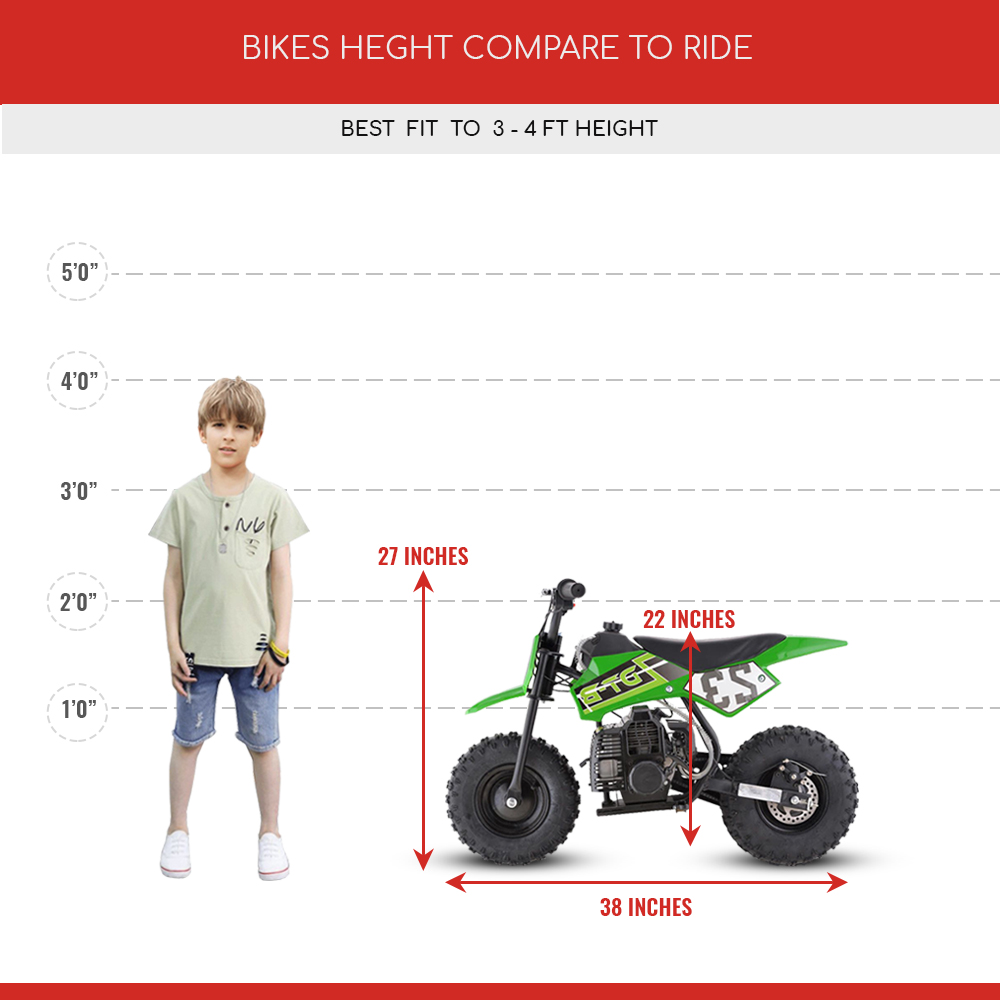 Black GBmoto 50cc Kids Dirt Bike Kids Pit Bike