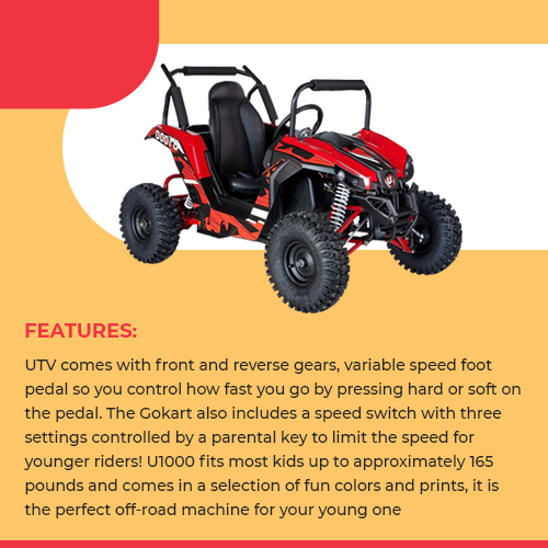 Ridge Runner 48v Ripper XL Big Kids Ride On UTV w/ Rubber Tires, Off ...